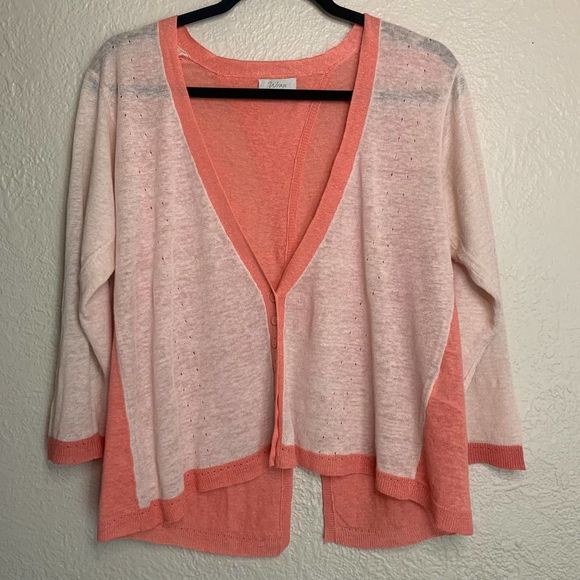 Wrap London | Sweaters | Wraplondon Linen Coral Cream Cardigan Size ...